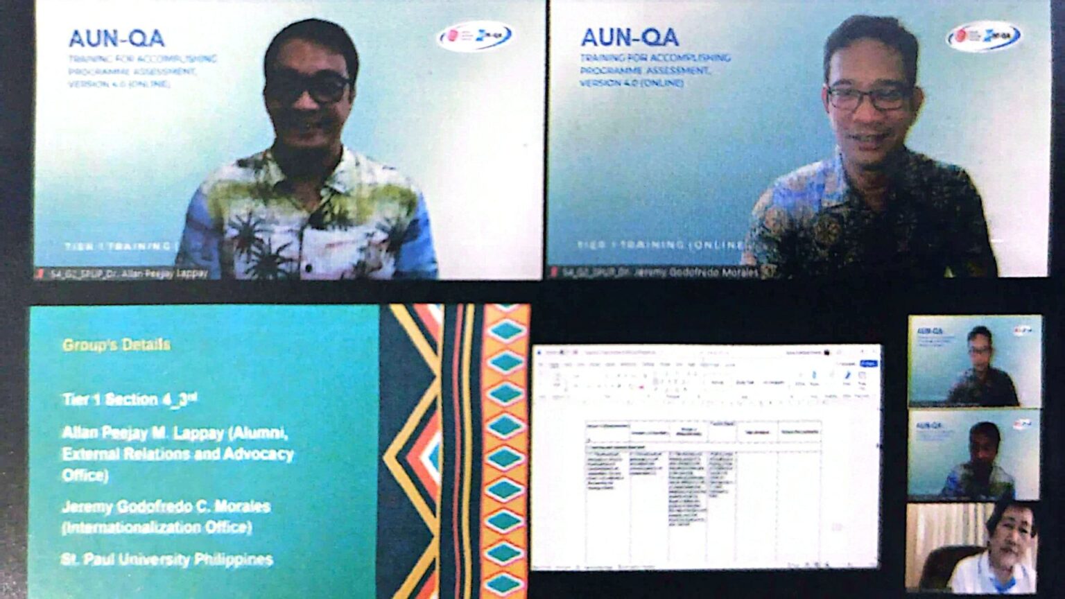 SPUP ADMINISTRATORS COMPLETE AUN-QA TRAINING COURSE - St. Paul ...