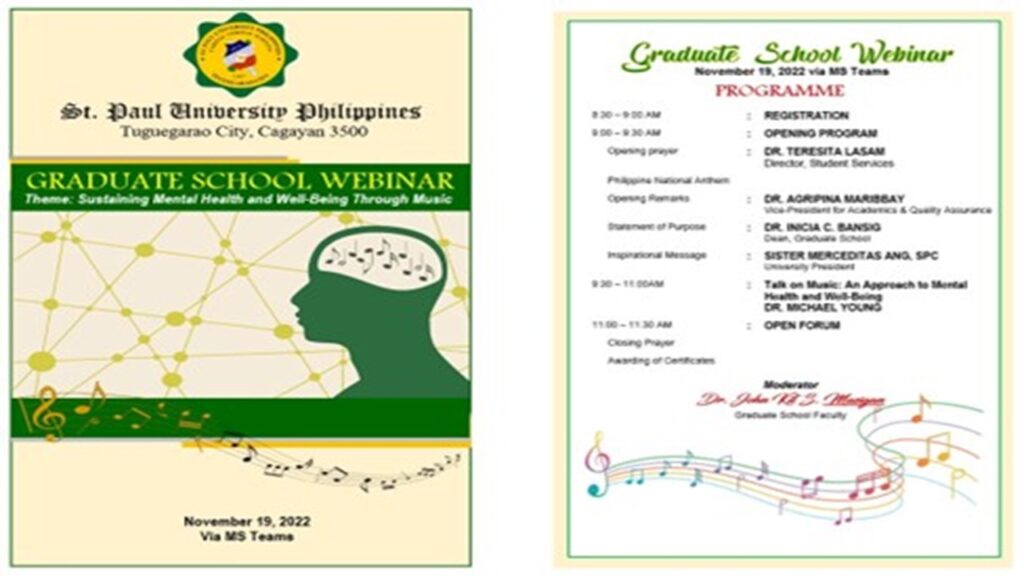 SPUP GRADUATE SCHOOL BOLSTERS MENTAL HEALTH, WELL-BEING THROUGH MUSIC ...