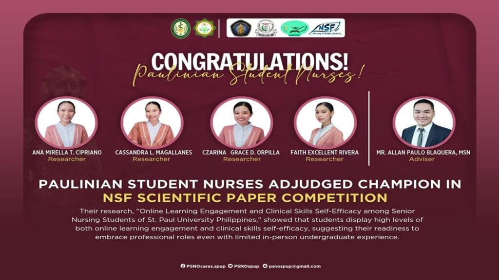 SPUP STUDENT NURSES WIN IN NSF SCIENTIFIC PAPER COMPETITION
